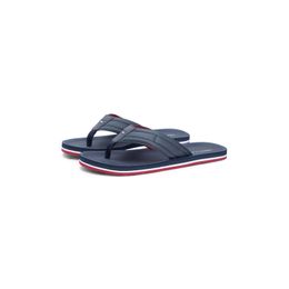 Tommy Hilfiger Herren Zehentrenner "HILFIGER PADDED BEACH SANDAL", Gr. 39dunkelblau, Schuhe, Sommerschuh, Flats, Strandschuh mit Ziersteppung
