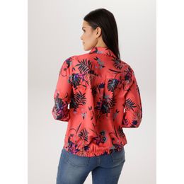 Damen Hemdbluserot, hellblau, schwarz, pink, royalblau, Gr. 42, Aniston SELECTED, bedruckt, gebl&uuml;mt, gemustert, Web, Obermaterial: 100% Polyester,