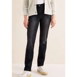 Cecil Damen Straight-Jeans "Style Toronto"schwarz used wash, Gr. 26, unifarben, Denim/Jeans, Obermaterial: 73% Baumwolle, 25% Polyester, 2% Elasthan.