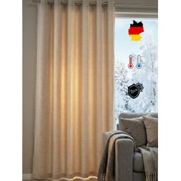 Vorhang WIRTH, B:131cm H:145cm, beige, Chenille, Polyacryl, Wohnzimmer, Gardinen, "Trondheim B"