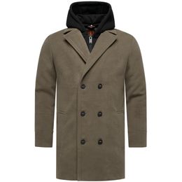 STONE HARBOUR Herren Wintermantel "Darioon XX", braun, Gr. S, Obermaterial 1: 95% Polyester, 3% Viskose, 2% Elasthan. Obermaterial 2: 100% Polyester.