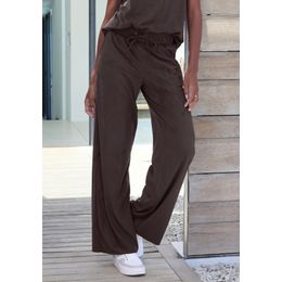 Damen Schlupfhose, French Connection, Gr. 32dunkelbraun, Samt, Obermaterial: 92% Polyester, 8% Elasthan, unifarben, Hosen, aus Veloursleder-Imitat