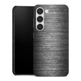DeinDesign Galaxy S23 Handy Premium Case Smartphone Handyh&uuml;lle Schutzh&uuml;lle matt Anthracite Metallic Look Metal Premium Case