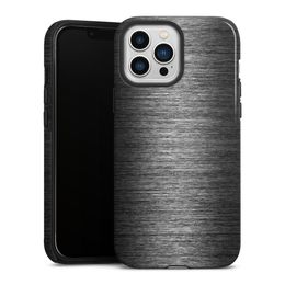 DeinDesign iPhone 13 Pro Max Handy Panzer Handyh&uuml;lle robuste Outdoor H&uuml;lle Schutzh&uuml;lle gl&auml;nzend Anthracite Metallic Look Metal Tough Case