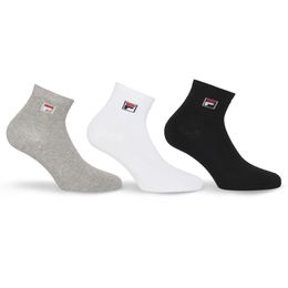 Fila Damen Kurzsocken "UNISEX QUARTER PLAIN SOCKS", Gr. 35, bunt, Baumwollmischung, meliert, unifarben, Socken, mit eingestrickem Logo