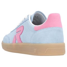 RIEKER SPORT Damen Sneaker "San Diego Swing2GO", Gr. 44, blau, Veloursleder, unifarben mit Farbeinsatz, Schuhe, Retro-Sneaker, Freizeitschuh,