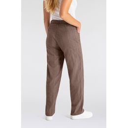 KjBRAND Damen Stretch-Hose "Babsie", braun, Gr. 42, Web, Obermaterial: 47% Baumwolle, 45% Polyester, 6% Viskose, 2% Elasthan, Hosen, mit Taschen
