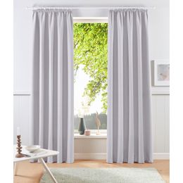 Vorhang OTTO HOME, B:140cm H:145cm, grau, Polyester, Recyceltes Material, Wohnzimmer, Gardinen, "Raja, Gardinen mit Kr&auml;uselband, Vorh&auml;nge
