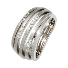 Jobo Damen Diamantring, 58, P1 = bei 10-facher Vergr&ouml;&szlig;erung erkennbare Einschl&uuml;sse, Diamanten Silber 925 (Sterlingsilber), silber, Diamanten, Silber