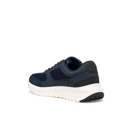 Geox Herren Sneaker "U FLEXTRIDE R", Gr. 46, blau, Lederimitat, Textil, Veloursleder, Schuhe, Halbschuh, Freizeitschuh, Schn&uuml;rschuh mit Logo-Emblem