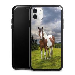 DeinDesign iPhone 11 Handy Silikon H&uuml;lle Case schwarz Handyh&uuml;lle Nature Horse Meadow