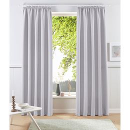Vorhang OTTO HOME, B:140cm H:225cm, grau, Polyester, Recyceltes Material, Wohnzimmer, Gardinen, "Raja, Gardinen mit Kr&auml;uselband, Vorh&auml;nge