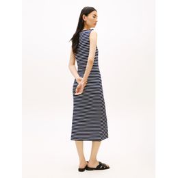 Tommy Hilfiger Damen Jerseykleid "5X2 SLIM SLASH-NK DRS"breton stripe schwarz night, ecru, Gr. M, gestreift, Jersey, Obermaterial: 95% Viskose, 5%