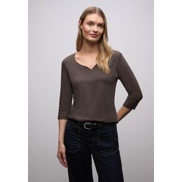 Street One Damen 3/4-Arm-Shirt "Style ADA"molten earth, Gr. 40, unifarben, Jersey, Obermaterial: 50% Baumwolle, 50% Modal. Futter: 100% Baumwolle,