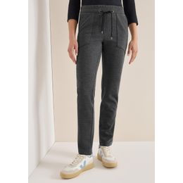 Cecil Damen Jogger Pantsschwarz, Gr. XXL, unifarben, Stoff, 68% Polyester, 28% Viskose, 4% Elasthan, Hosen, mit Elastikbund und Tunnelzugb&auml;ndchen