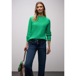 Street One Damen Strickpullover, gr&uuml;n, Gr. 44, unifarben, Strick, Obermaterial: 37% Baumwolle, 34% Polyacryl, 26% Polyester, 3% Elasthan, Pullover,