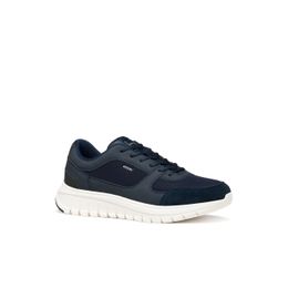 Geox Herren Sneaker "U FLEXTRIDE R", Gr. 40blau, Lederimitat, Textil, Veloursleder, Schuhe, Halbschuh, Freizeitschuh, Schn&uuml;rschuh mit Logo-Emblem