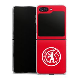 DeinDesign Galaxy Z Flip 5 Handy Hard Case Schutzh&uuml;lle transparent Smartphone Handy H&uuml;lle Official Licensed Product 1. Fc Union Berlin Bear Hard Case