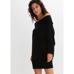 bonprix Damen Strickpullover, schwarz, Gr. 48, unifarben, Feinstrick, Obermaterial: 50% Viskose, 26% Polyamid, 24% Polyester, Pullover, in