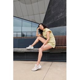 Rieker Damen Sneaker, Gr. 39, beige, Lederimitat, Schuhe, Schn&uuml;rschuh, Halbschuh, Freizeitsneaker mit Rei&szlig;verschluss