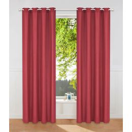 Vorhang OTTO HOME, B:140cm H:225cm, rot, Polyester, Recyceltes Material, Wohnzimmer, Gardinen, "Raja", einfarbig, Einfache Montage, Pflegeleicht,