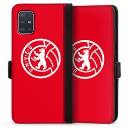 DeinDesign Galaxy A51 Handy Klapph&uuml;lle Handyh&uuml;lle aus Kunst Leder schwarz Flip Case Bear 1. Fc Union Berlin Official Licensed Product Sideflip mit Lasche