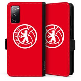 DeinDesign Galaxy S20 Handy Klapph&uuml;lle Handyh&uuml;lle aus Kunst Leder schwarz Flip Case Official Licensed Product 1. Fc Union Berlin Bear Sideflip mit Lasche