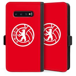 DeinDesign Galaxy S10 Plus Handy Klapph&uuml;lle Handyh&uuml;lle aus Kunst Leder schwarz Flip Case Bear 1. Fc Union Berlin Official Licensed Product Sideflip mit Lasche
