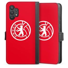 DeinDesign Galaxy A32 4G Handy Klapph&uuml;lle Handyh&uuml;lle aus Kunst Leder schwarz Flip Case Bear 1. Fc Union Berlin Official Licensed Product Sideflip mit Lasche