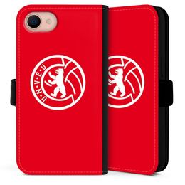 DeinDesign iPhone 16e Handy Klapph&uuml;lle Handyh&uuml;lle aus Kunst Leder schwarz Flip Case Bear 1. Fc Union Berlin Official Licensed Product Sideflip mit Lasche