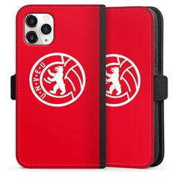 DeinDesign iPhone 11 Pro Handy Klapph&uuml;lle Handyh&uuml;lle aus Kunst Leder schwarz Flip Case Bear 1. Fc Union Berlin Official Licensed Product Sideflip mit Lasche