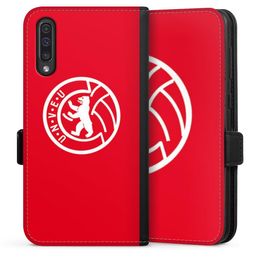 DeinDesign Galaxy A50 Handy Klapph&uuml;lle Handyh&uuml;lle aus Kunst Leder schwarz Flip Case Bear 1. Fc Union Berlin Official Licensed Product Sideflip mit Lasche