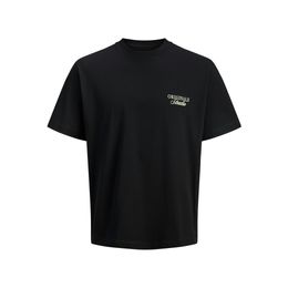 Jack & Jones Jungen T-Shirt "JORNORREBRO TYPO TEE SS CREW NECK SN JNR"schwarz, Gr. 140, JACK & JONES JUNIOR, bedruckt, Single Jersey, Obermaterial: 100%