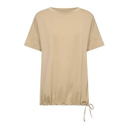 soyaconcept Damen Kurzarmhemd "Soya Concept T-Shirt SC-BANU 184."8008 sand, Gr. L, Obermaterial: 48% Modal, 48% Polyester, 4% Elasthan, Hemden