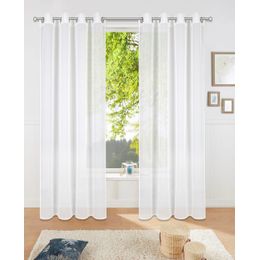 Gardine OTTO HOME, B:140cm H:175cm, wei&szlig;, Polyester, Gardinen, "Dolly", Transparent, Gewebt, Polyester