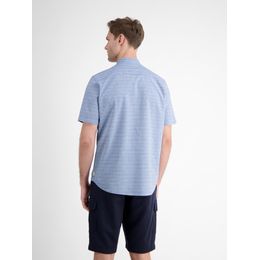 Lerros Herren Kurzarmhemd "Lerros Kurzarmhemd in Seersuckerqualit&auml;t", blau, Gr. XL, 98% Baumwolle, 2% Elasthan, Hemden
