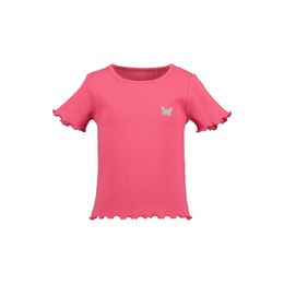 Blue Seven M&auml;dchen T-Shirtpink, Gr. 110, unifarben, Feinripp, Obermaterial: 95% Baumwolle, 5% Elasthan, Shirts