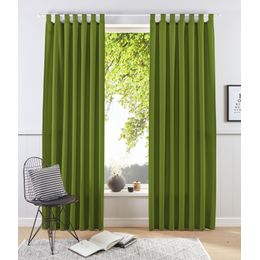 Vorhang OTTO HOME, B:140cm H:145cm, gr&uuml;n, Polyester, Recyceltes Material, Wohnzimmer, Gardinen, "Raja", 2er-Set, Bestseller, einfarbig, modern,