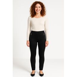 Only Damen Leggings "ONLANGALI LIFE ZIP FAUX S LEGGING CC PNT", schwarz, Gr. XS, unifarben, Obermaterial: 90% Polyester, 10% Elasthan, Hosen