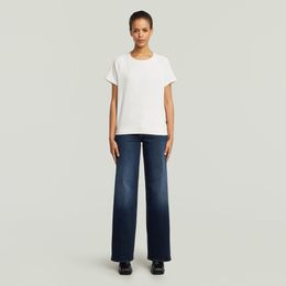 G-Star Raw G-STAR Damen T-Shirt "Raglan", wei&szlig;, Gr. M, unifarben, Single Jersey, Obermaterial: 100% Baumwolle, Shirts, Rundhalsform, mit angesetztem B&uuml;ndchen