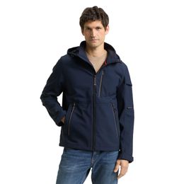 Tom Tailor Herren Softshelljacke, blau, Gr. XXXL, unifarben, Web, Obermaterial: 100% Polyester. Futter: 100% Polyester, Jacken, mit Taschen