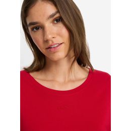 LSCN BY LASCANA Damen Nachthemd, Gr. 36, rot, Single Jersey, Obermaterial: 50% Baumwolle, 50% Viskose, bedruckt, unifarben, Kleider, in l&auml;ssiger Weite