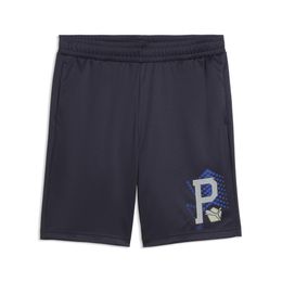 Puma M&auml;dchen Sporthose "Active Sports Shorts Jungen"new navy blau, Gr. 116, bedruckt, Obermaterial: 100% Polyester; Taschenfutter: 100% Polyester,