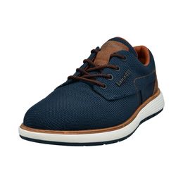Bugatti Herren Schn&uuml;rschuh, Gr. 43dunkelblau, Textil, Schuhe, Schn&uuml;rschuh, Halbschuh mit Kontrastbesatz an der Ferse