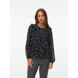 V&eacute;ro Moda VERO MODA Bluse 'VMIHANNAH' Damen Gr&ouml;&szlig;e S dunkelgrau / gr&uuml;n / schwarz