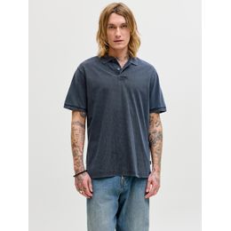 Jack & Jones JACK & JONES Herren Poloshirt "JPRBLUWILL SS WASH POLO SN", blau, Gr. S, unifarben, Jersey, Obermaterial: 100% Baumwolle, Shirts, Baumwolle, regular