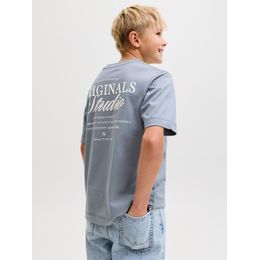 Jack & Jones Kinder T-Shirt "JORNORREBRO TYPO TEE SS CREW NECK SN JNR", grau, Gr. 152, JACK & JONES JUNIOR, bedruckt, Single Jersey, Obermaterial: 100% Baumwolle,