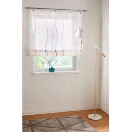Raffrollo OTTO HOME, B:45cm H:140cm, orange, Voile, Obermaterial: 100% Polyester, K&uuml;che, Raffrollos, "Dimona", Transparent, Voile, Polyester, Wellen