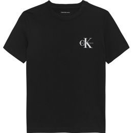 M&auml;dchen T-Shirt, schwarz, Gr. 6, Calvin Klein Jeans, unifarben, Single Jersey, Obermaterial: 100% Baumwolle, Shirts, f&uuml;r Kinder bis 16 Jahre, regular