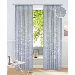 Gardine OTTO HOME, B:140cm H:265cm, grau, Ausbrenner, Polyester, Viskose, Wohnzimmer, Gardinen, "Anna", Viskose, Polyester, &Auml;ste-Motiv